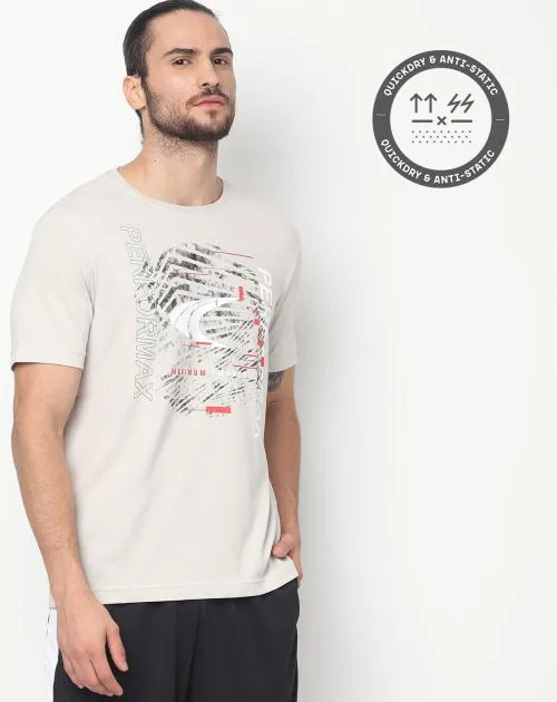 Buy Graphic Print Quickdry Crew-Neck T-shirt Online at Best Prices in ...