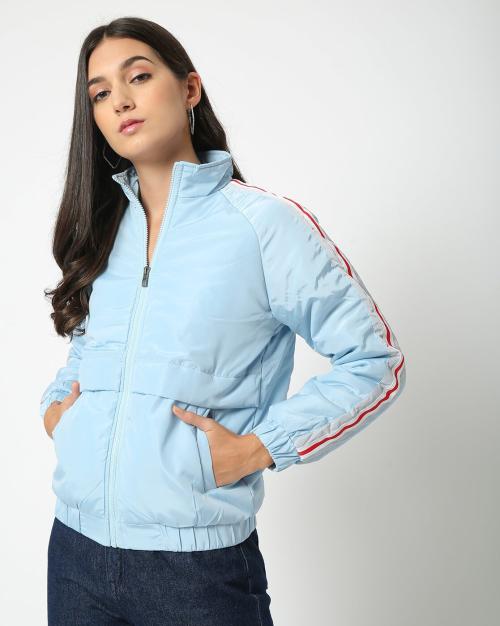 Buy Zip-Front Bomber Jacket with Insert Pocket Online at Best Prices in ...
