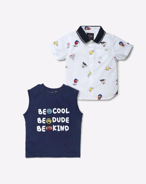 Buy Srt towfer aop shirt w pri white 6-12m Online at Best Prices in ...