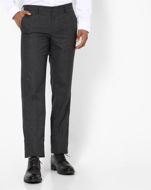 Buy Slim Fit Flat-Front Trousers Online at Best Prices in India - JioMart.