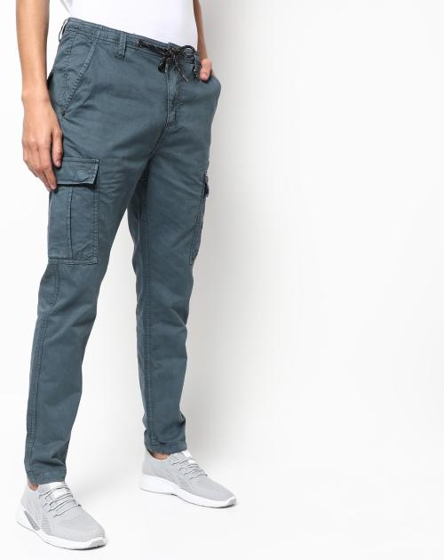 Buy Slim Fit Cargo Joggers with Drawstring Waist Online at Best Prices ...