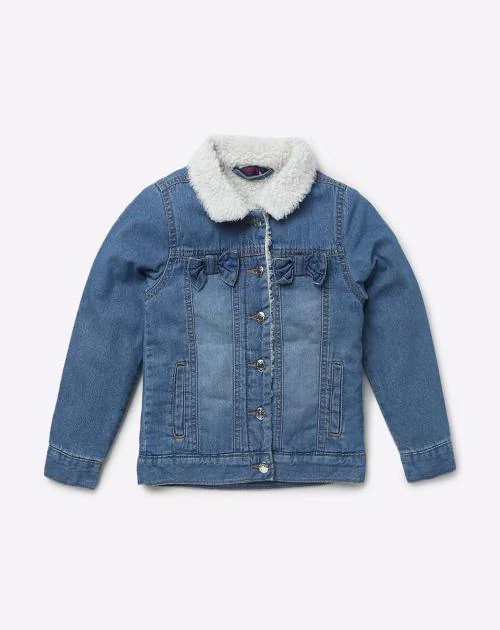 Buy Washed Denim Jacket with Insert Pockets Online at Best Prices in ...
