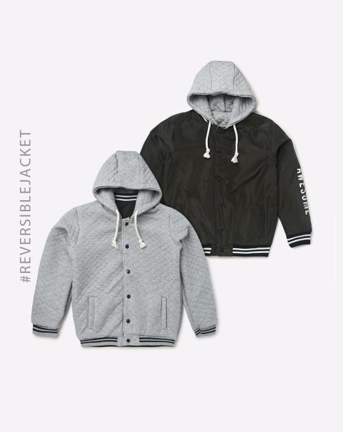 Buy Quilted Reversible Hoodie with Insert Pockets Online at Best Prices ...
