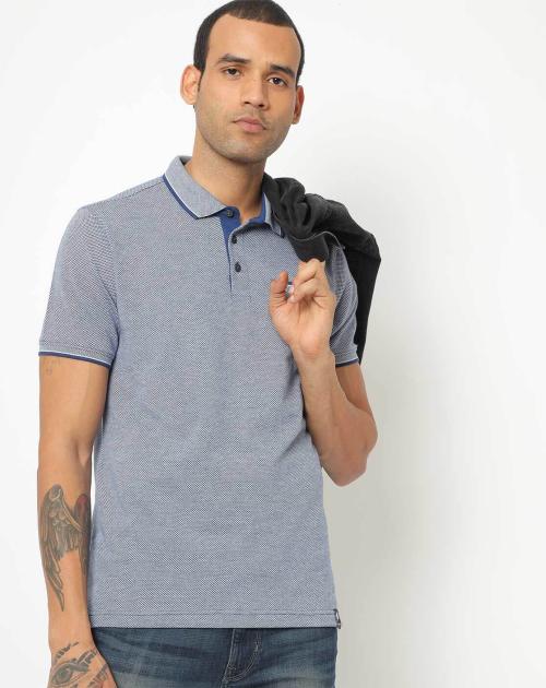 Buy Slim Fit Polo T-shirt with Mock Pocket Online at Best Prices in ...
