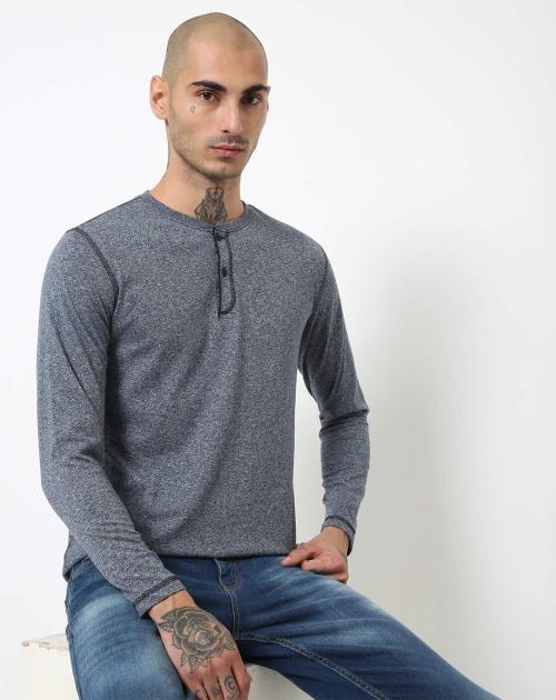 Buy Regular Fit Grindle Henley T-Shirt Online at Best Prices in India ...