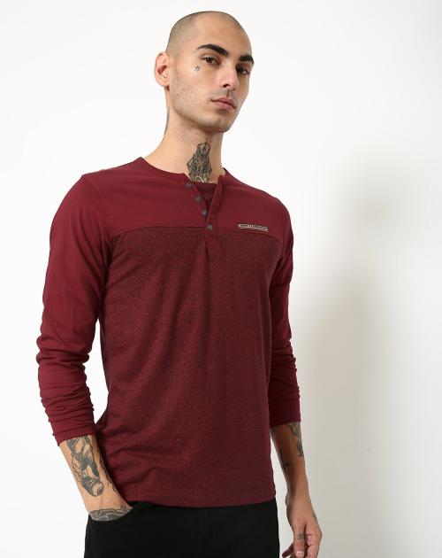 Buy Regular Fit Grindle Henley-Neck T-Shirt Online at Best Prices in ...