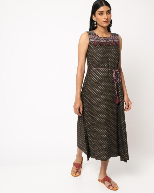 Printed A-line Dress - JioMart