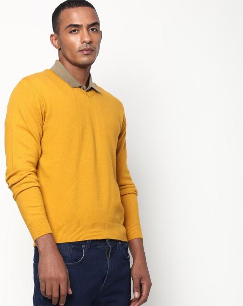 Buy Alexo Speckled V-neck Pullover Online at Best Prices in India ...