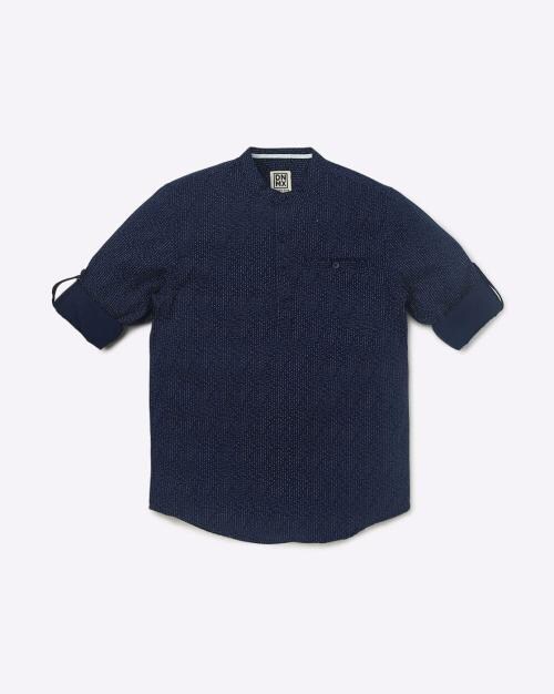 Buy Microprint Band-Collar Shirt Online at Best Prices in India - JioMart.