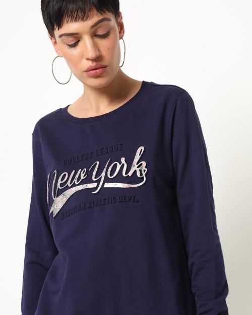 Buy Typographic Print Crew-Neck Sweatshirt Online at Best Prices in ...