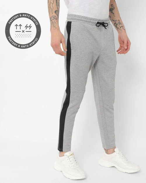 Buy Men Textured Track Pants with Contrast Taping Online at Best Prices ...
