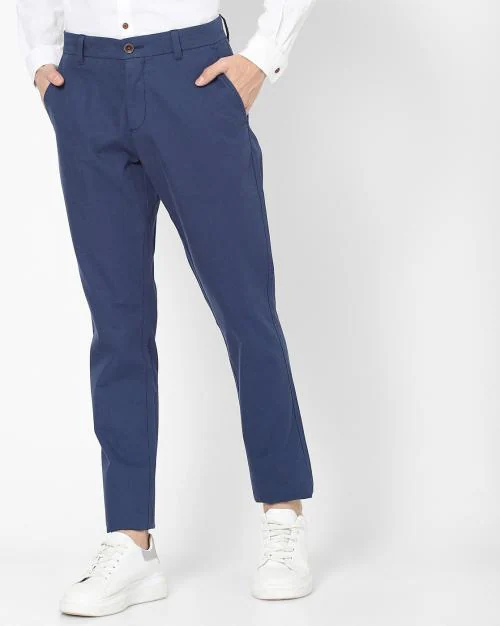 Buy Tapered Flat-Front Trousers Online at Best Prices in India - JioMart.