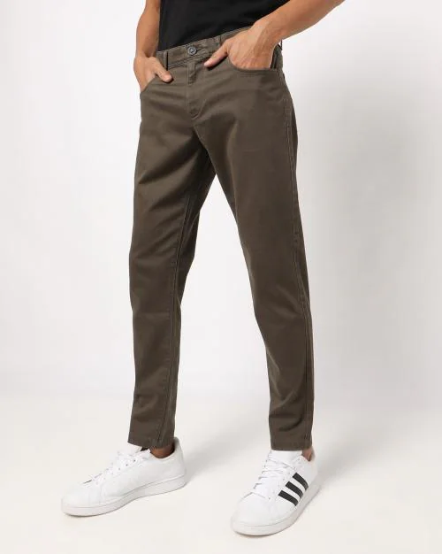 Buy Flat-Front Chinos with Insert Pockets Online at Best Prices in ...