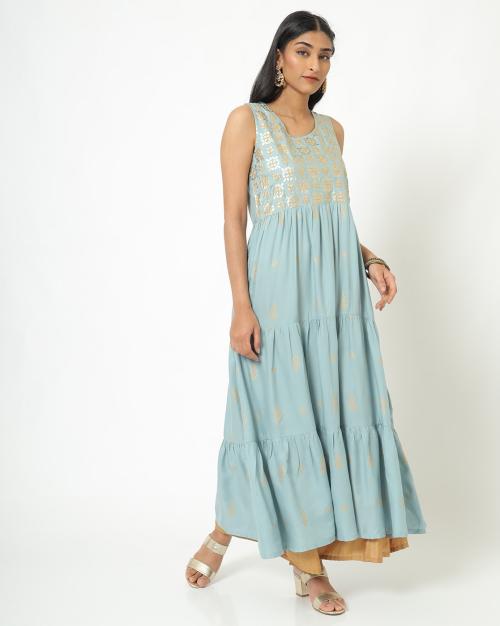 Buy Foil Print Flared Kurta Online at Best Prices in India - JioMart.
