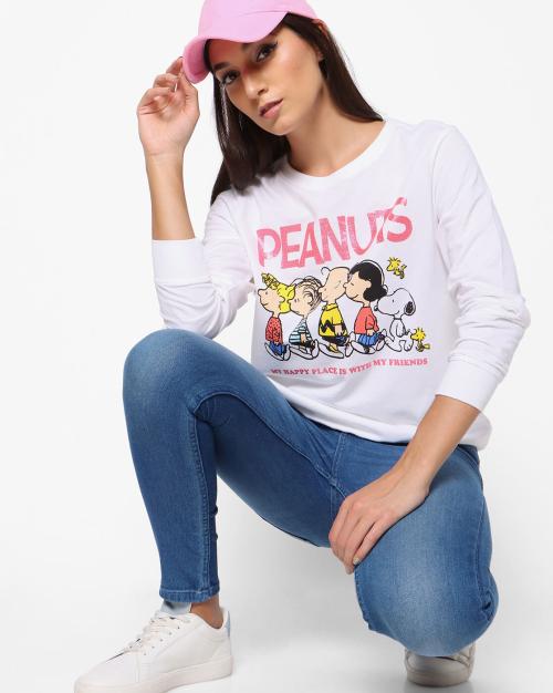 Buy Peanuts Glitter Print Crew-Neck Sweatshirt Online at Best Prices in India - JioMart.