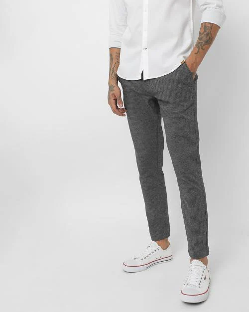 Buy Slim Fit Flat-Front Trousers Online at Best Prices in India - JioMart.