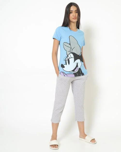 Buy Minnie Mouse Print Top & Pyjama Set Online at Best Prices in India ...