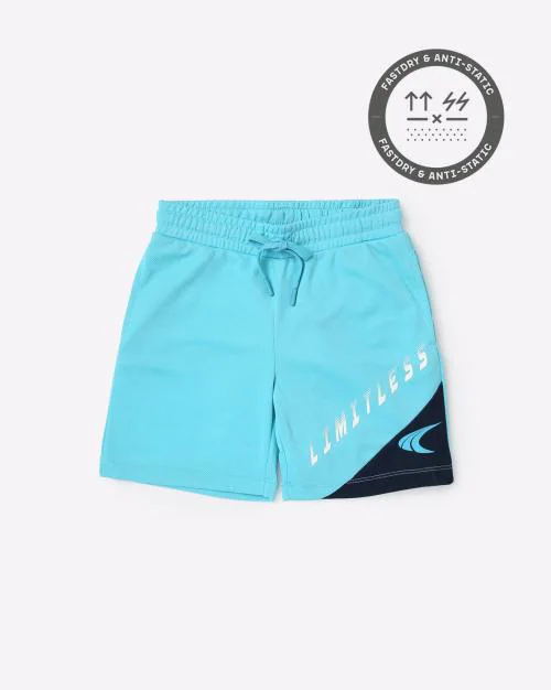 Buy Typographic Print Shorts with Drawstring Waist Online at Best ...