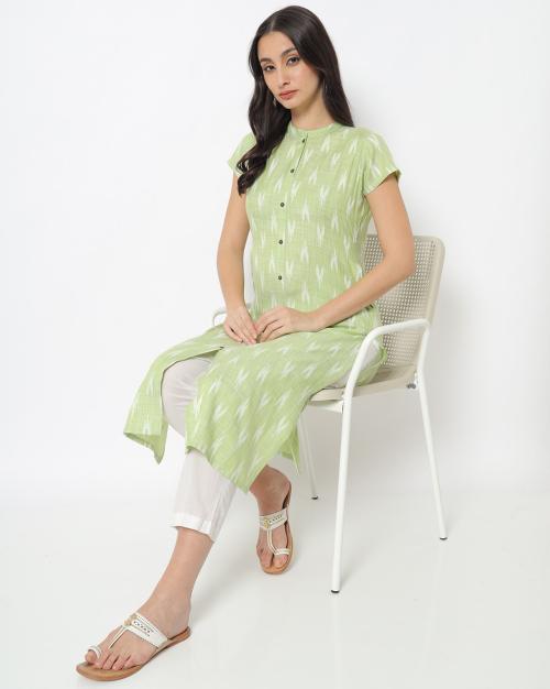 Buy Aztec Print Round-Neck Straight Kurta Online at Best Prices in ...