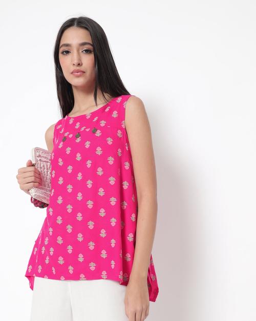 Buy Sleeveless Block Print Top Online at Best Prices in India - JioMart.