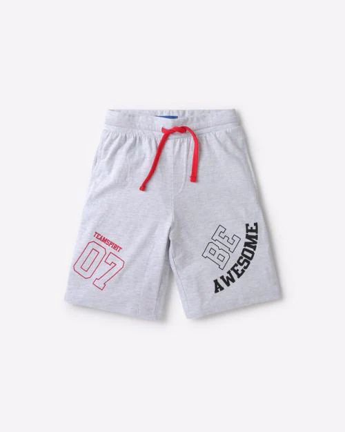 Buy Typographic Print Shorts with Drawstring Waist Online at Best ...