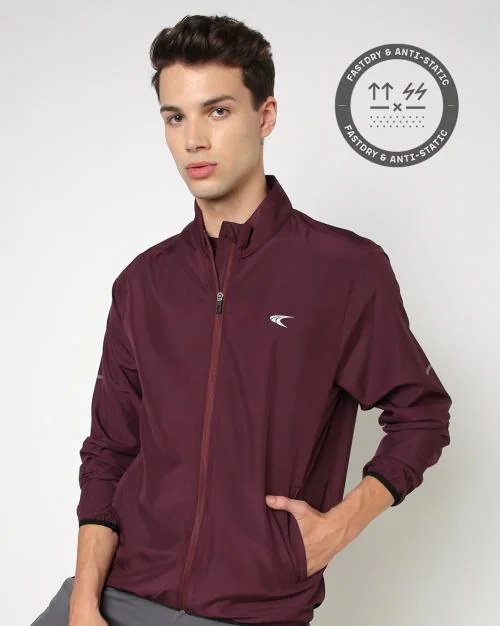 Buy Zip-Front Track Jacket with Insert Pockets Online at Best Prices in ...