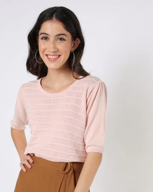 Buy Knitted Round-Neck Pullover Online at Best Prices in India - JioMart.