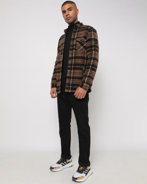 Buy Checked Shacket with Flap Pockets Online at Best Prices in India ...