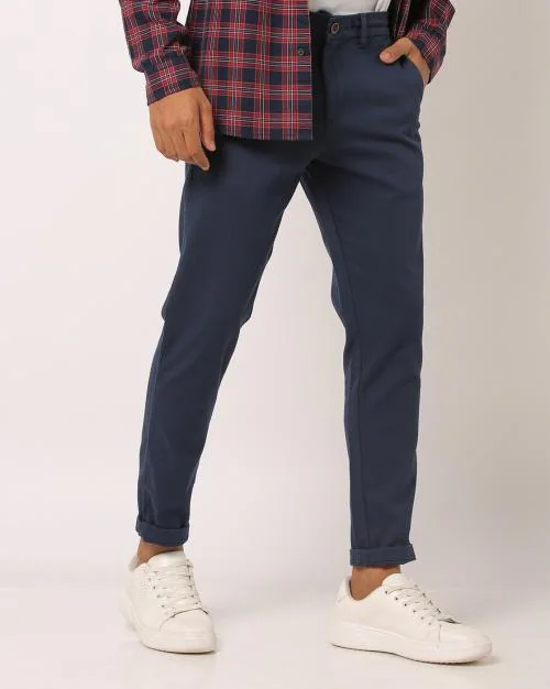 Buy Flat-Front Trousers with Insert Pocket Online at Best Prices in ...