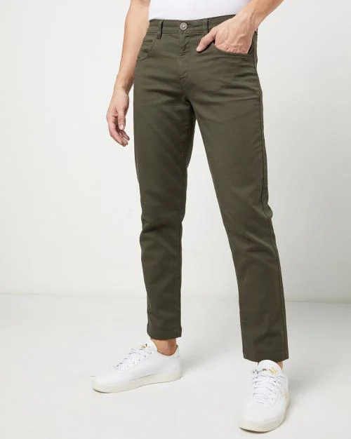 Buy Mid-Rise Flat-Front Chinos Online at Best Prices in India - JioMart.