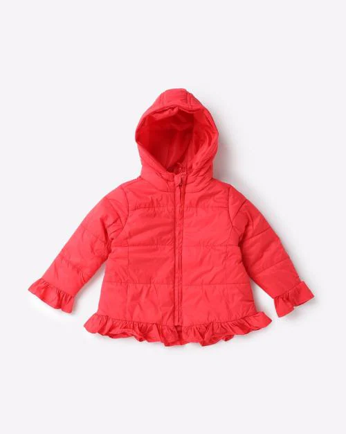 Buy Quilted Jacket with Ruffled Hem Online at Best Prices in India ...