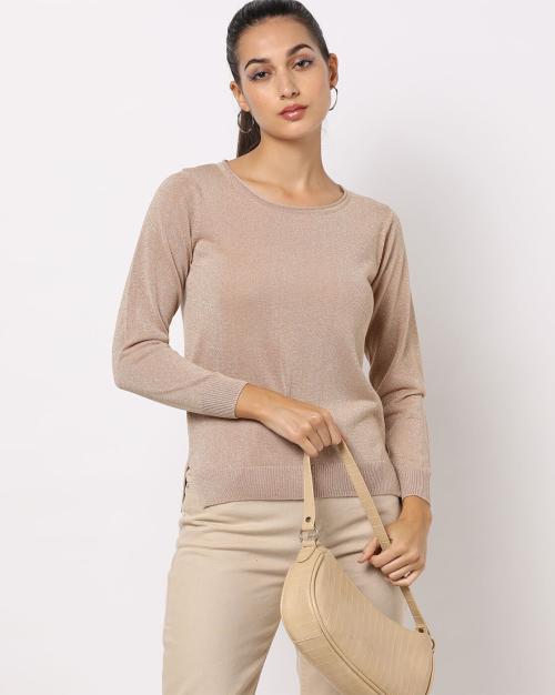 Buy Knitted Round-Neck Pullover Online at Best Prices in India - JioMart.