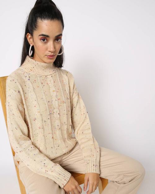 Buy High-Neck Pullover with Knap Yarn Online at Best Prices in India ...
