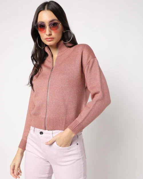 Buy Knitted Zip-Front Cardigan Online at Best Prices in India - JioMart.