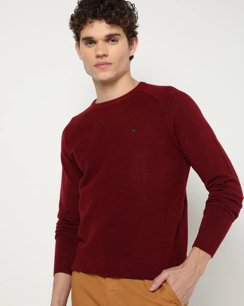 Buy Alexo Flatknit Slim Fit Crew-Neck Pullover Online at Best Prices in ...