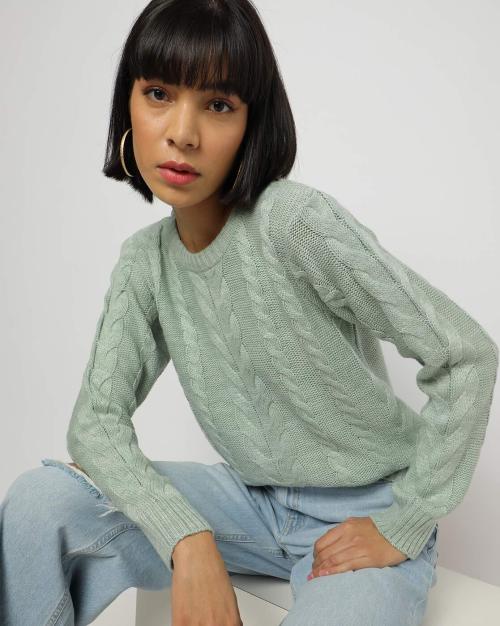 Buy Cable-Knit Round-Neck Pullover Online at Best Prices in India - JioMart.