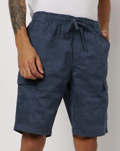 Buy Camouflage Print Slim Fit Cargo Shorts Online at Best Prices in ...