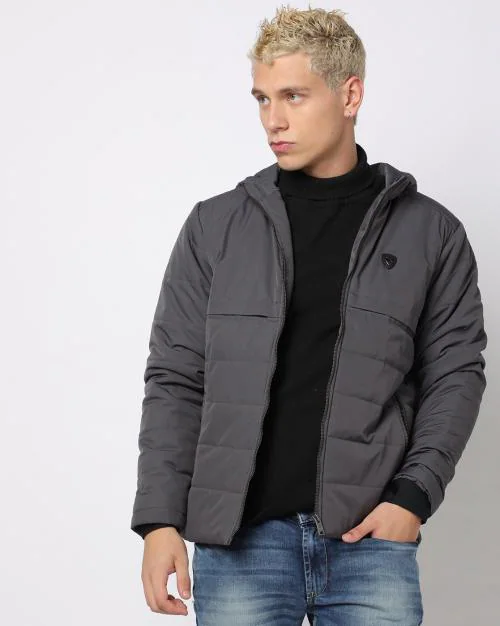 Buy Genuine Leather Slim Fit Heavy Puffer Hoodie Jacket Online at Best ...