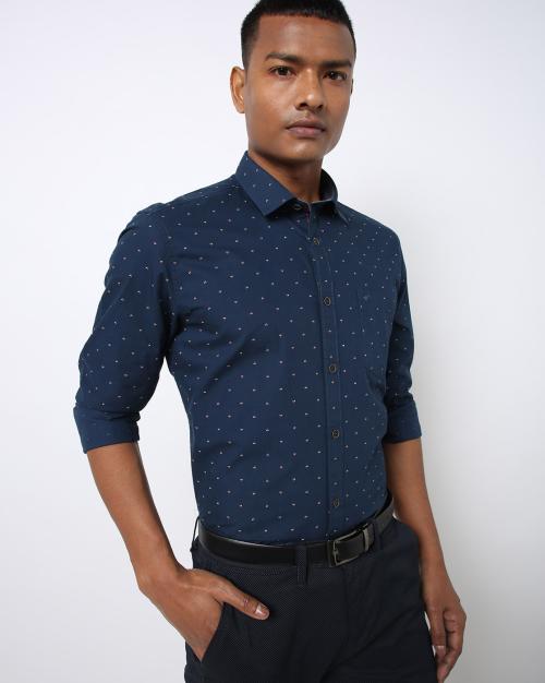 Buy Men Micro Print Slim Fit Shirt Online at Best Prices in India ...