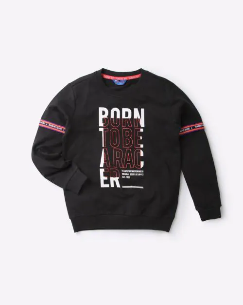 Buy Typographic Print Round-Neck Sweatshirt Online at Best Prices in ...