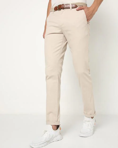 Buy Tapered Fit Chinos with Insert Pockets Online at Best Prices in ...