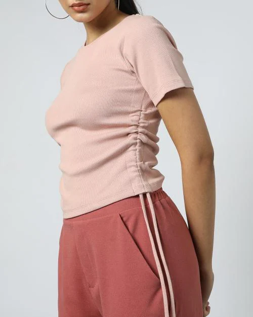 Buy Ribbed Crew-Neck T-shirt Online at Best Prices in India - JioMart.