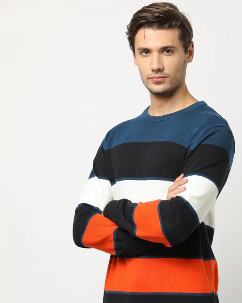 Buy Striped Crew-Neck Pullover Online at Best Prices in India - JioMart.