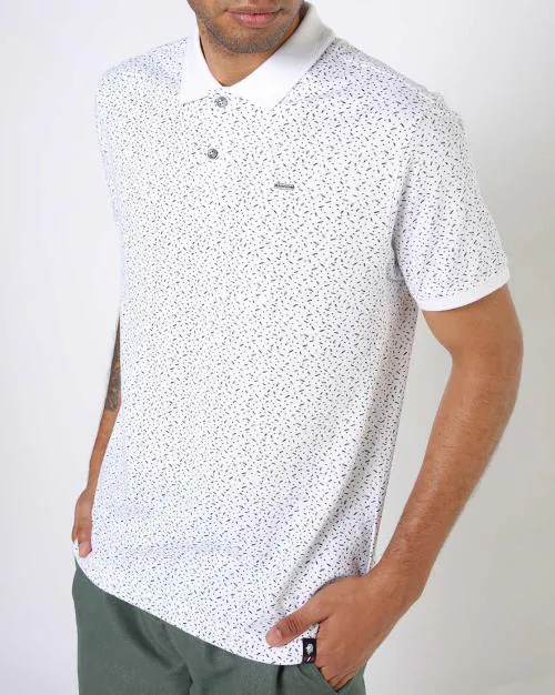 Buy Regular Fit Micro Print Polo T-Shirt Online at Best Prices in India ...