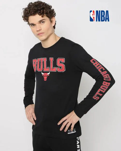 Buy NBA Chicago Bulls Crew-Neck T-Shirt with Long Sleeves Online at ...
