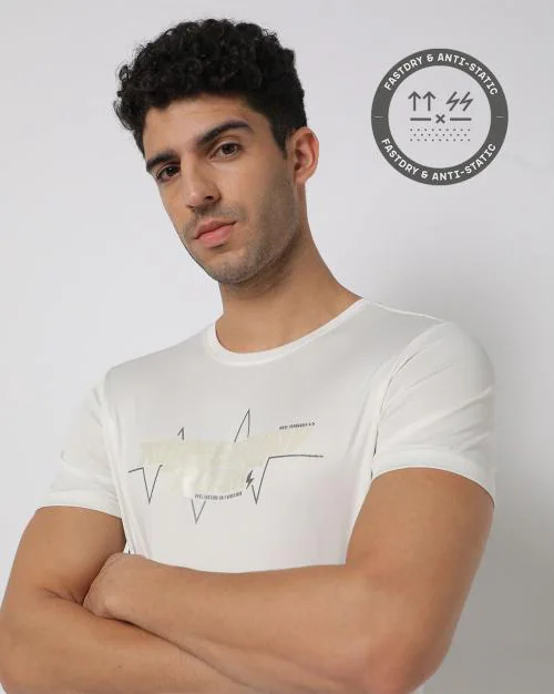 Buy Regular Fit Heat Reacted Graphic Print Crew-Neck T-Shirt Online at ...