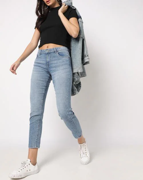 Buy Lightly Washed Slim Fit Jeans Online at Best Prices in India - JioMart.
