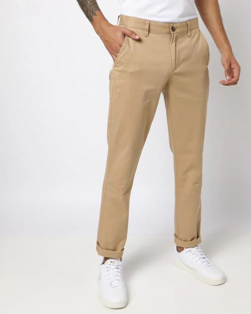 Buy Slim Fit Flat-Front Trousers Online at Best Prices in India - JioMart.