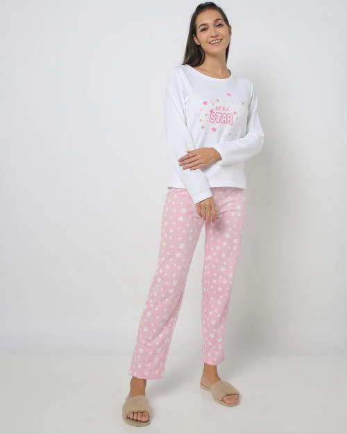 Buy Fleece Pyjama & T-shirt Set Online at Best Prices in India - JioMart.