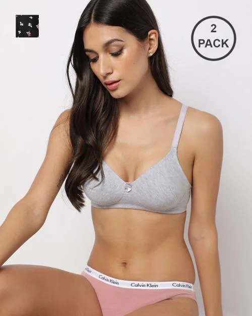 Buy Pack of 2 Non Padded Non Wired Cotton Soft Bra EC14K Online at Best Prices in India - JioMart.